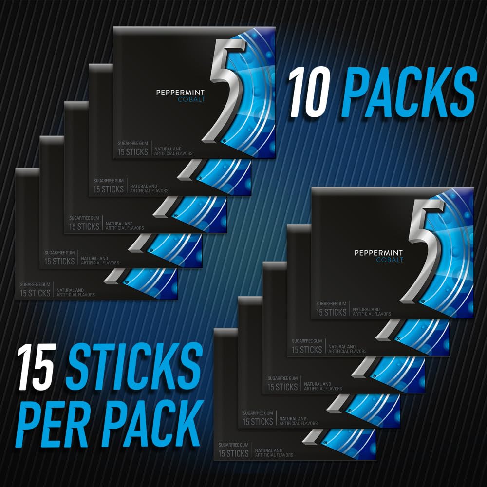 Wrigleys 5 Gum Cobalt Peppermint Flavoured Sugarfree Chewing Gum – MCR ...