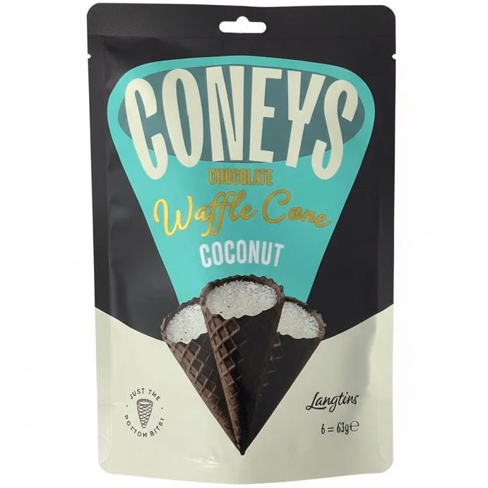 Coneys Chocolate Waffle Cone Coconut - 63g – MCR Snack Distro