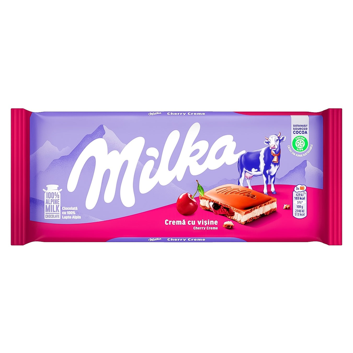 Milka Cherry Cream Chocolate Bar (100g) – MCR Snack Distro